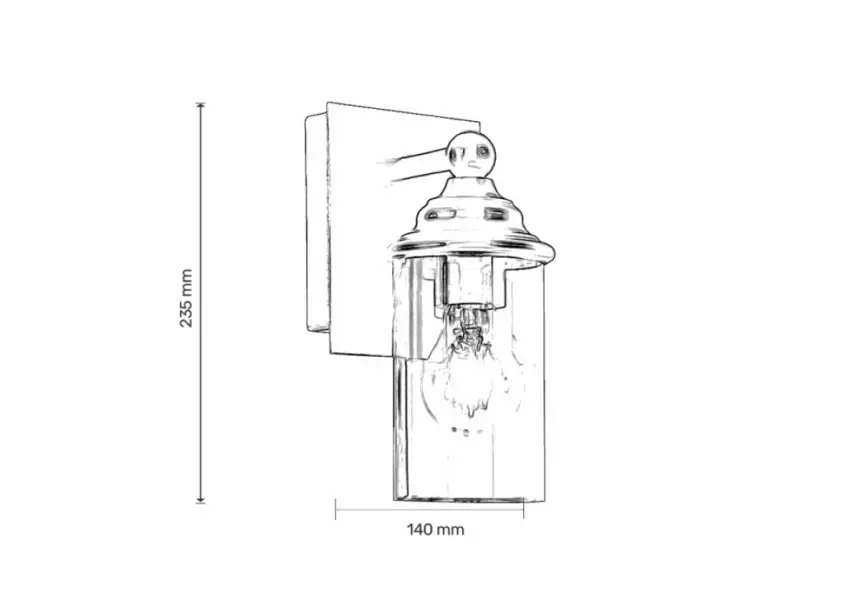 FENJER 1033 ZIDNI 1*E27 CRNI IP44