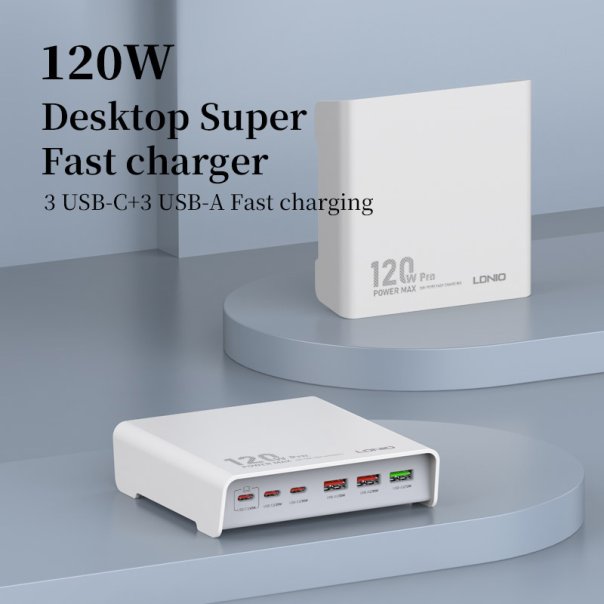 Kućni punjač LDNIO Super Fast Charger Q605 120W Pro beli