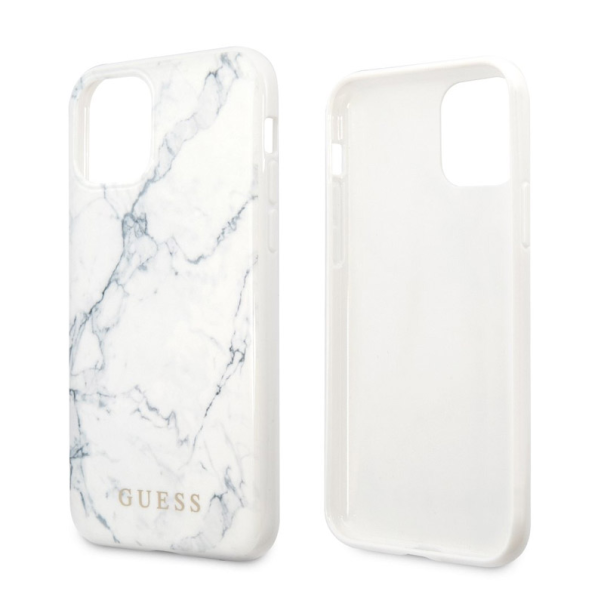 Maska za iPhone 11 Pro bela Guess Faceplate Marble