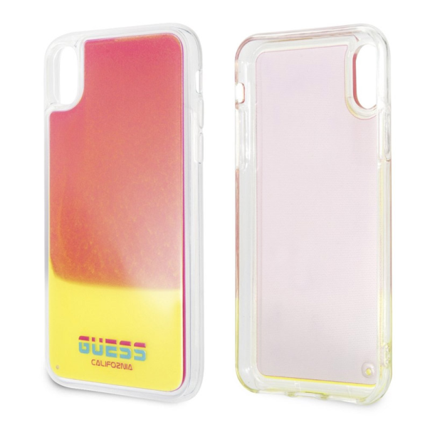 Maska za iPhone X/ XS Guess Faceplate Liquid roze žuta