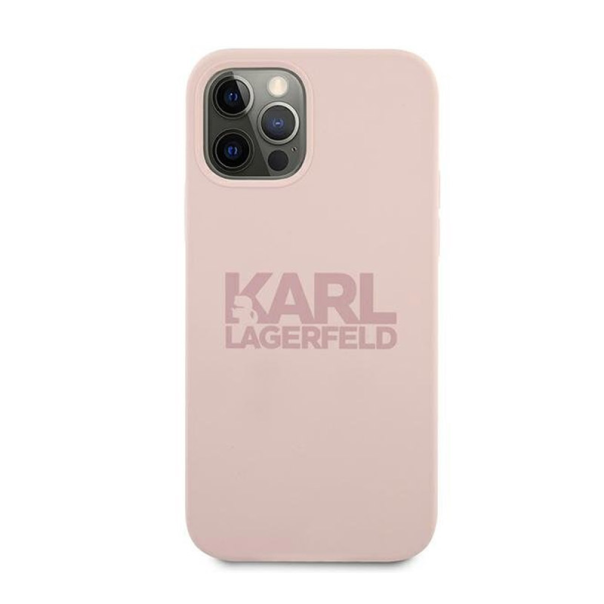 Maska za iPhone 12 Pro Max (67) pink Karl Lagerfeld Logo