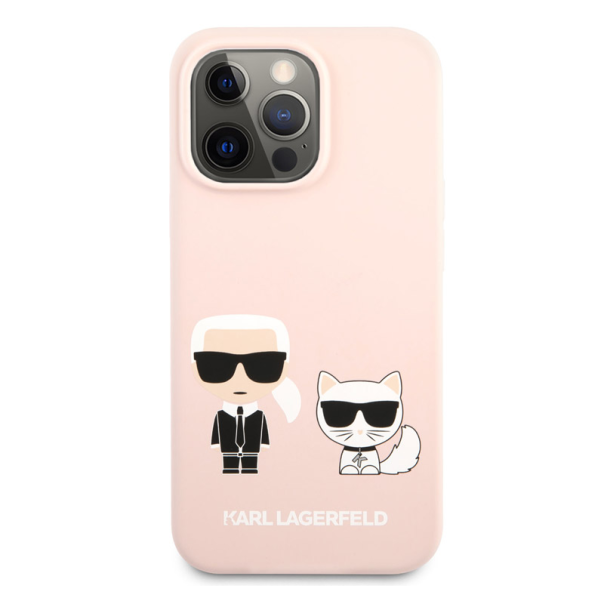 Maska za iPhone 13 Pro Light Pink Karl Lagerfeld Silicone Case Karl&Choupette