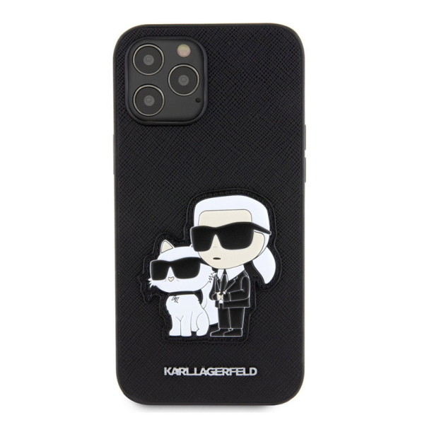 Maska za iPhone 12 Pro Max Black Karl Lagerfeld PU Saffiano Karl and Choupette NFT