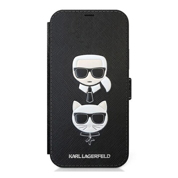 Maska za iPhone 12 Pro crna na preklop Karl Lagerfeld Karl Flip