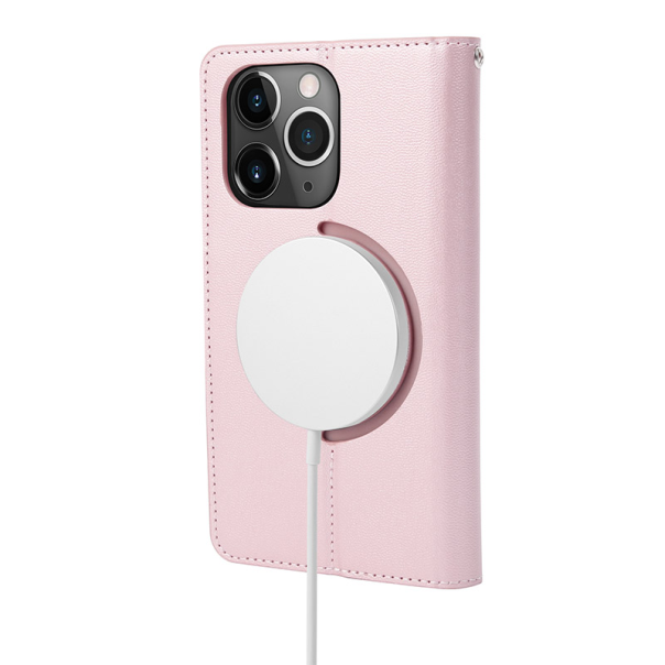 Maska za iPhone 14 Pro Max na preklop Hanman Miny Mag Case roze