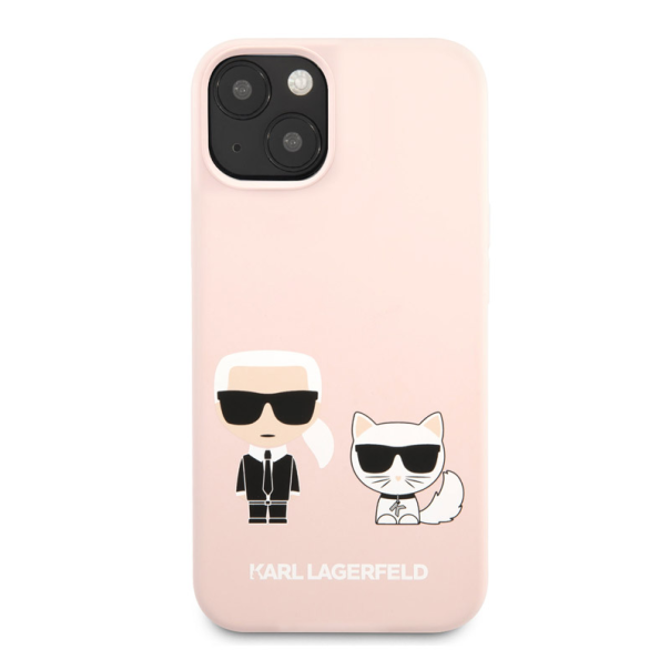 Maska za iPhone 13 Light Pink Karl Lagerfeld Silicone Case Karl&Choupette