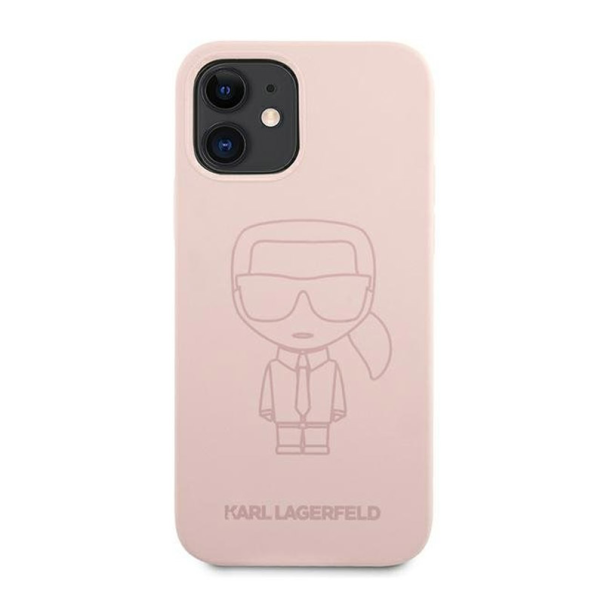 Maska za iPhone 12 Mini pink Karl Lagerfeld Ikonik Outline
