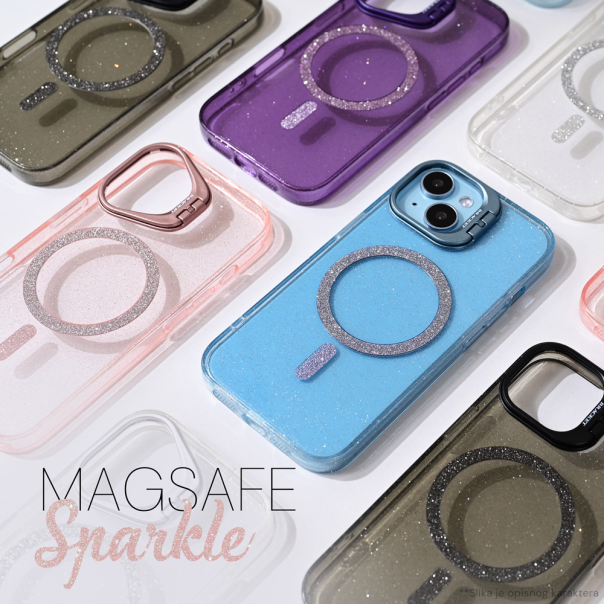 Torbica Magsafe Sparkle za iPhone 13 Pro 6.1 roze