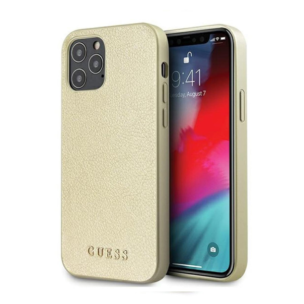 Maska za iPhone 12/12 Pro 6.1 Guess Hc PC/TPU Iridescent zlatna (GUHCP12MIGLGO)