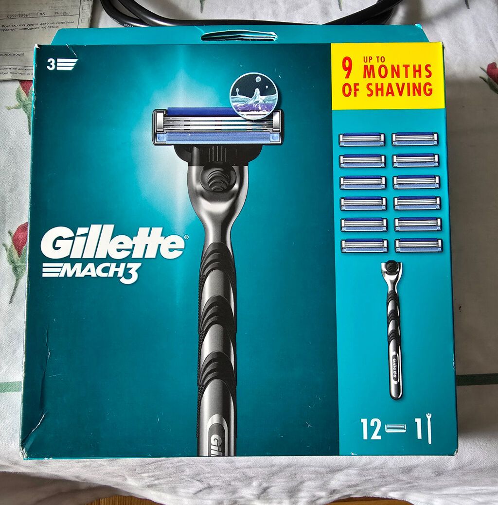 Gillette mach3 12 uloška plus drška 12 patrona i drska je 2700din Novo