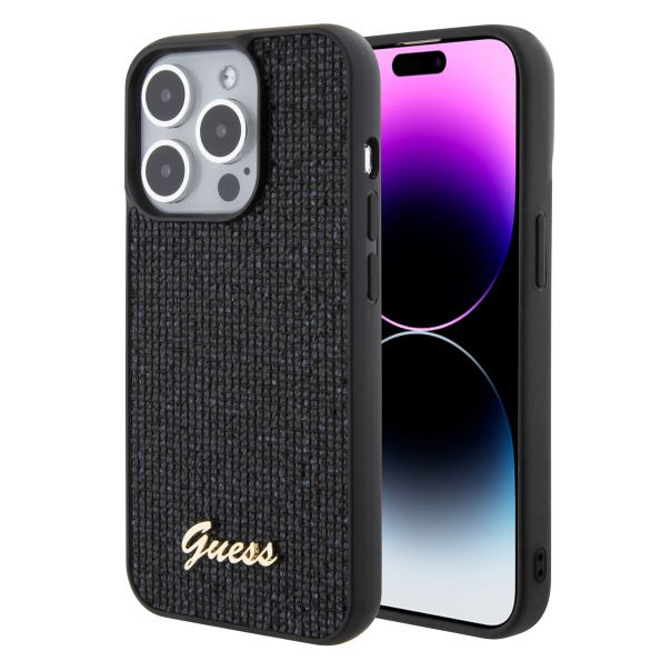 Maska za iPhone 15 Pro 6.1 (GUHCP15LPMSDGSK) Guess Hc PU Disco Script Metal