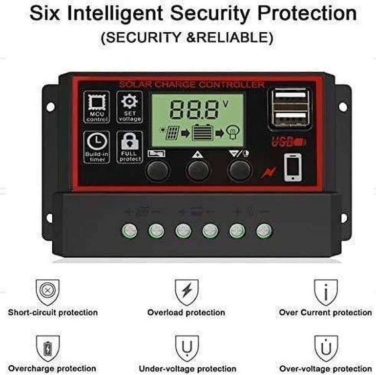 60a 12v/24v auto solar controller lcd solar charge controller pwm