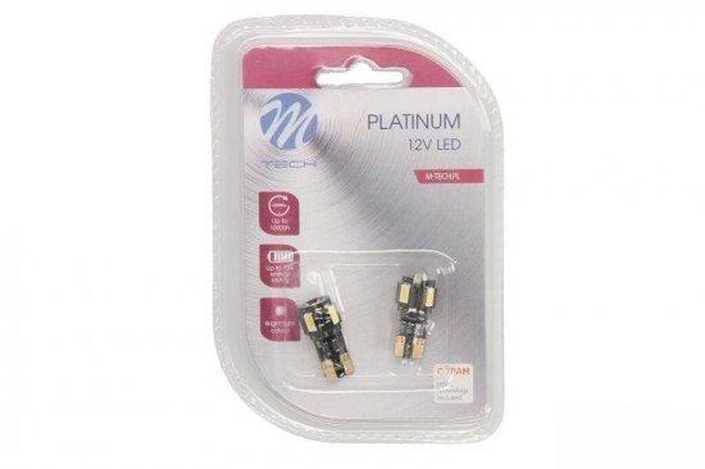 M-TECH Platinum 12V LED sijalice – set od 2 komada - Tip: T10/W5W LED