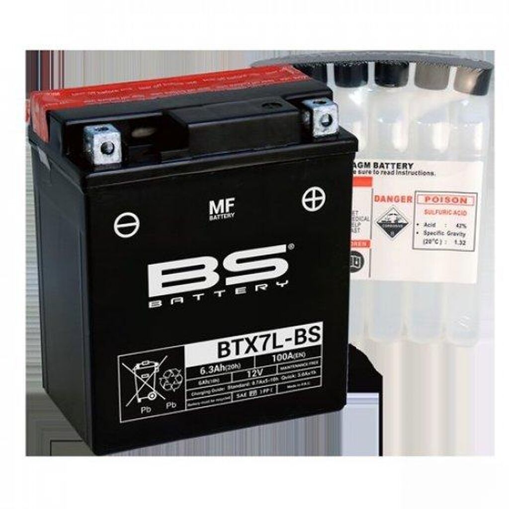 BS Battery BTX7L-BS – moto akumulator (AGM, MF) - Napon: 12 V -