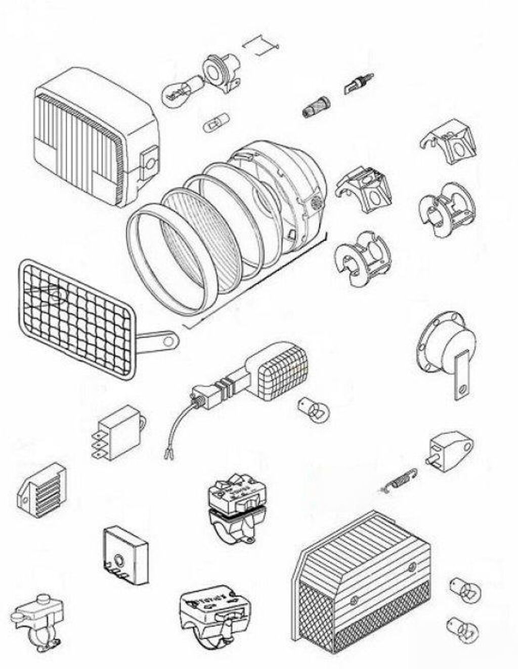 Komplet rezervnih delova za prednje svetlo/žmigavac mopeda ili