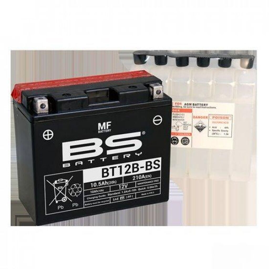 BS Battery BT12B-BS – AGM moto akumulator - Tehnologija: MF/AGM (bez