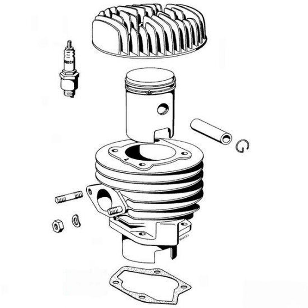 Set cilindar–klip za dvotaktni motor Opis: - Komplet za remont