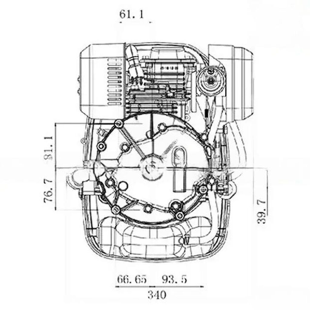 Benzinski motor XP160 – jednocilindrični, 4-taktni, vazdušno hlađen -