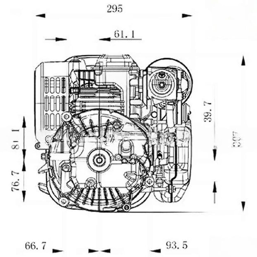 Benzinski motor za kosilicu – 4-taktni, horizontalno radilica -