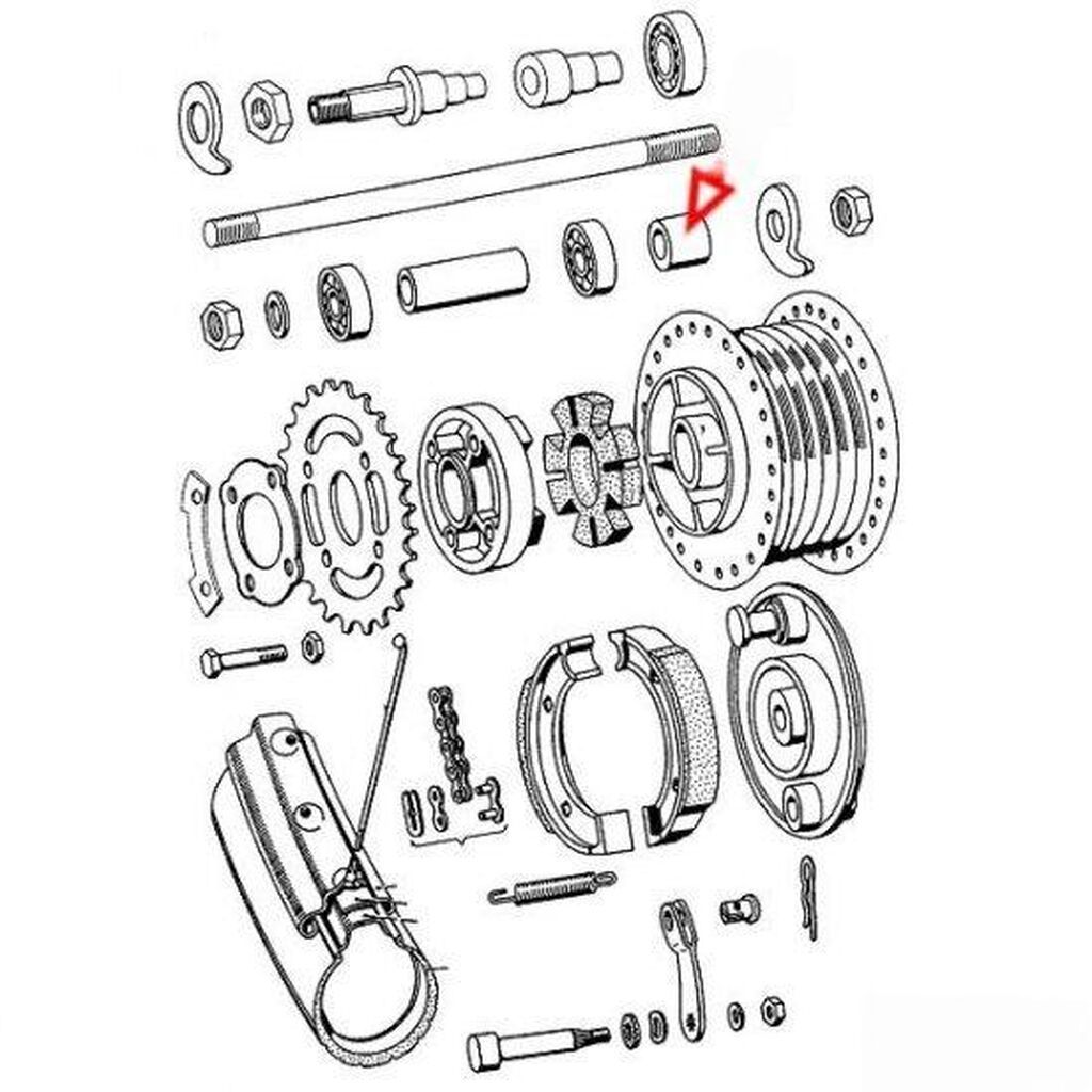Distancer (spacer) zadnje osovine – Tomos - Namena: distancer zadnjeg