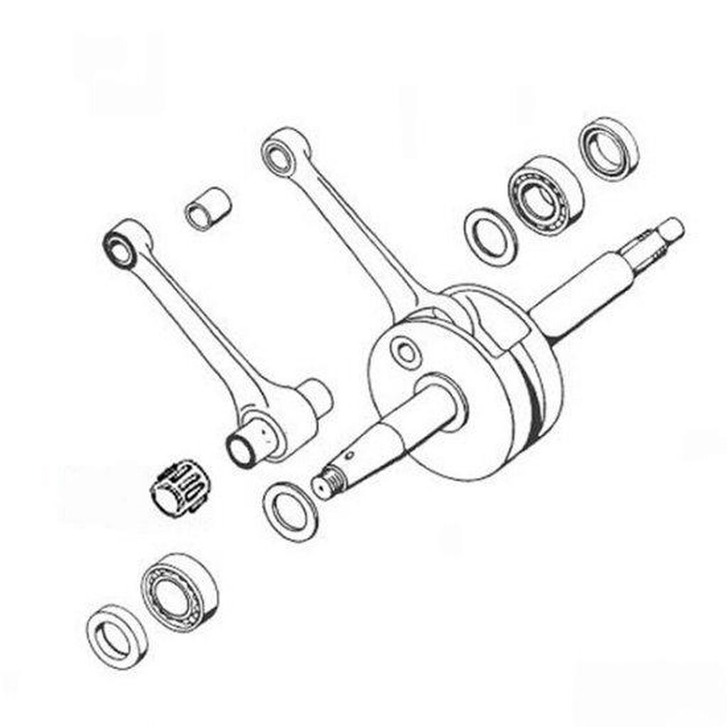Igličasti ležaj klipnjače za radilicu dvotaktnog motora - Tip