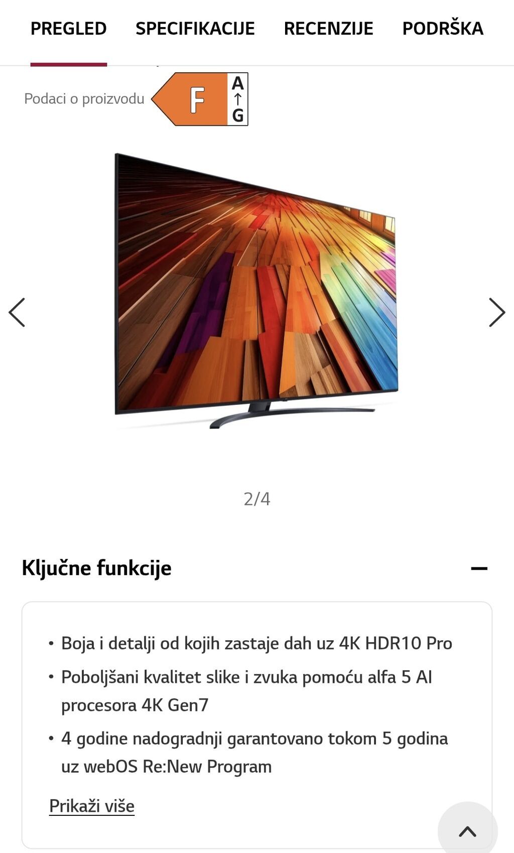 LG 86UT81003LA.AEU – 86" (217 cm) UHD AI ThinQ televizor, model 2024