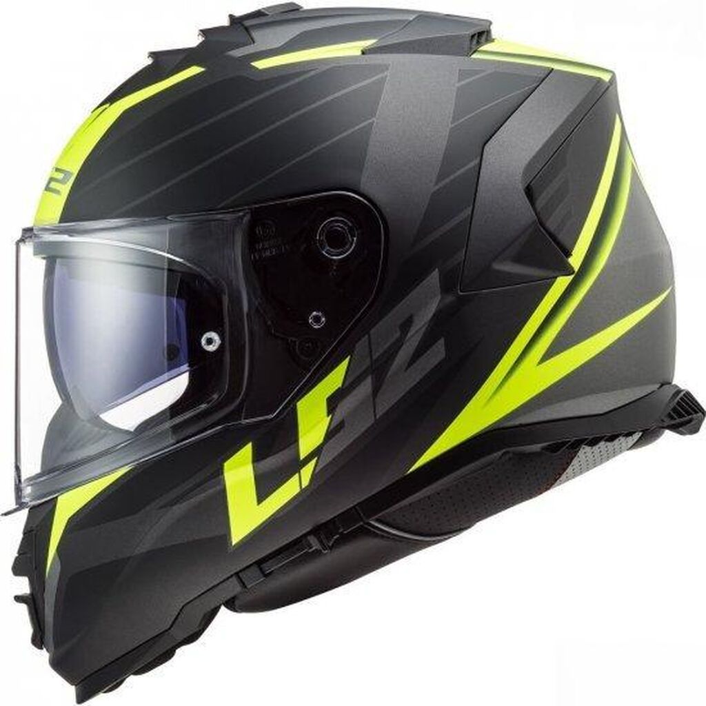 Motociklistička kaciga marke LS2, model Storm. Kaciga je crne boje sa