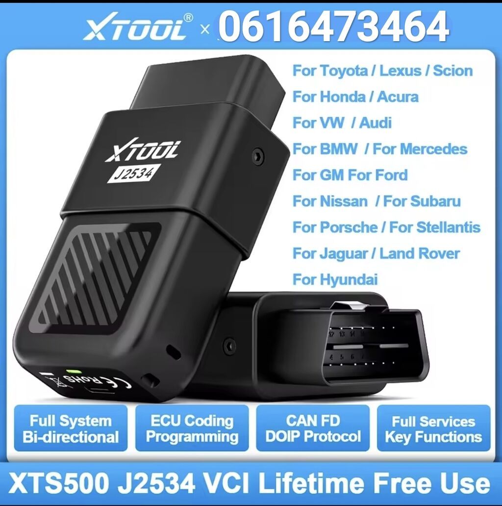 Novo-XTOOL XTS500 J2534 VCI OBD2 All System ECU Coding Alat za