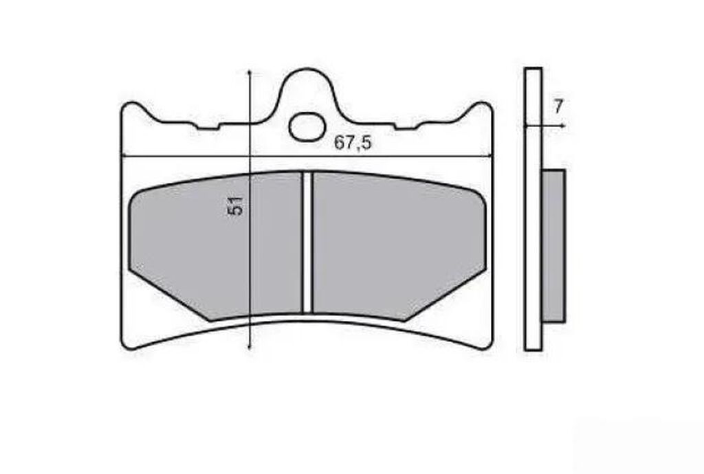 Prednje kočione pločice za motocikl – dimenzije i tip prema šemi -