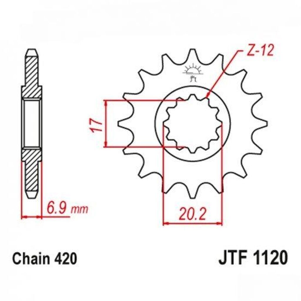 === PART 1: TEXTUAL DESCRIPTION === Prednji lančanik JTF 1120 sa 12
