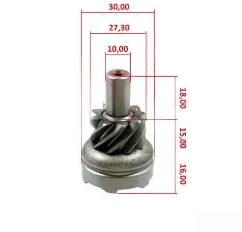 Pogonski zupčanik za uljnu pumpu – dimenzionisan Opis: - Metalni