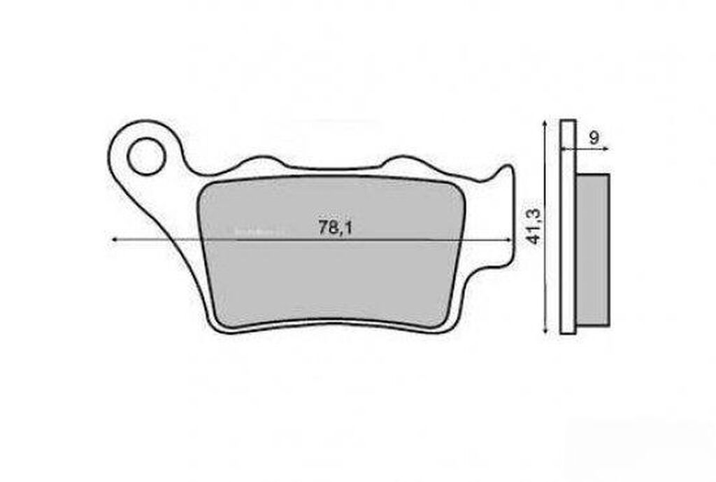 Prednja kočiona pločica za motocikle – tehnički crtež i mere - Tip