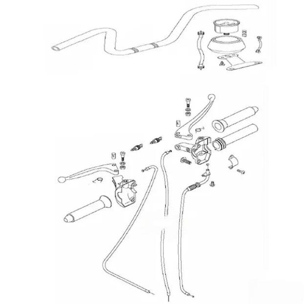 Komplet delova za upravljač motocikla – šema/eksplozivni crtež -