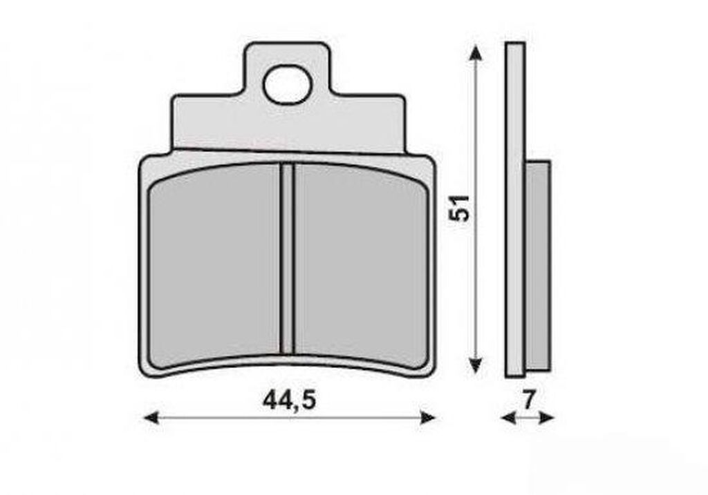 Pločica kočnice dimenzija 51x44.5x7mm, pogodna za različite kočione