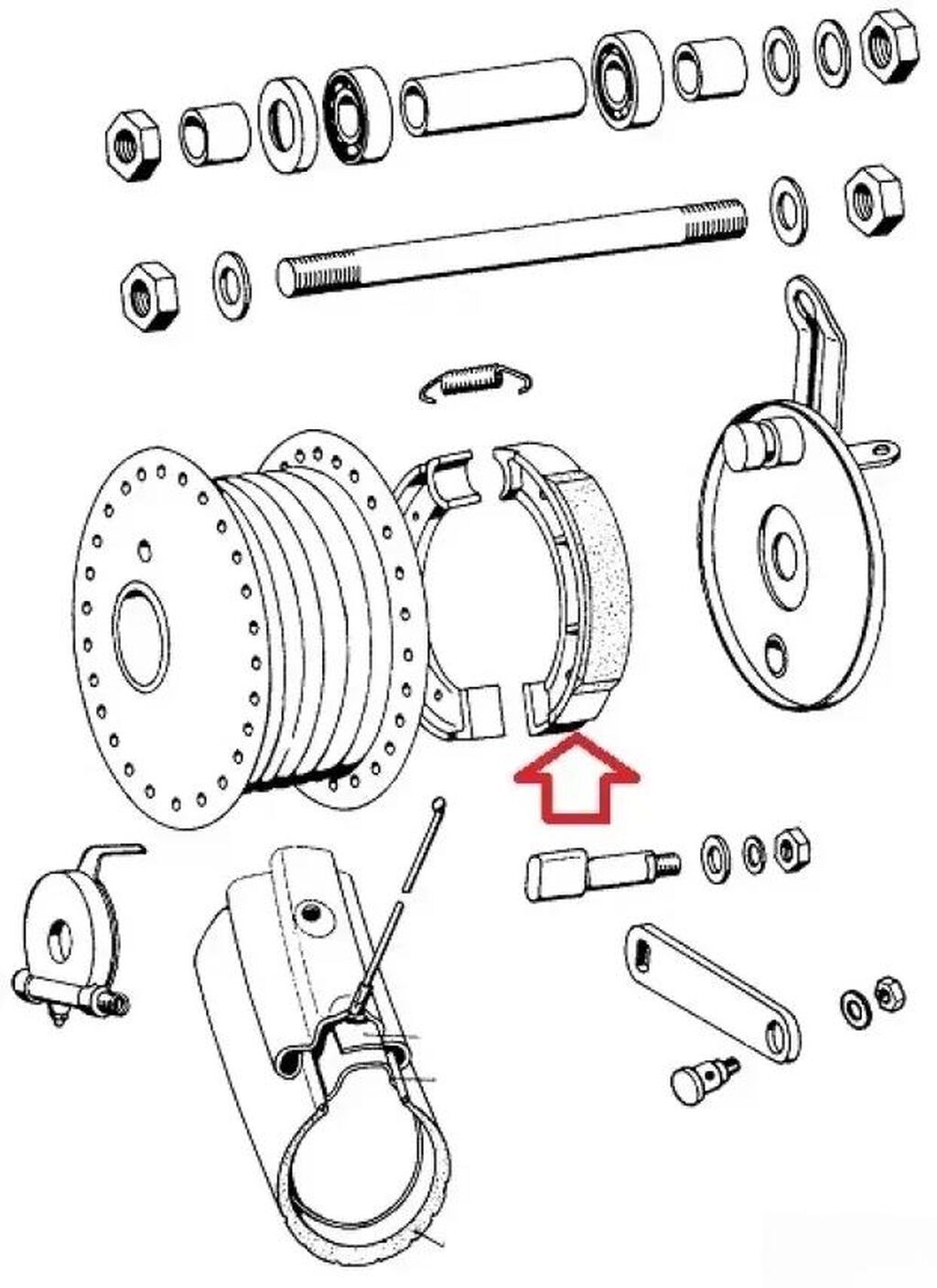 Zadnje kočione pakne (dobuš kočnice) za skuter/moped - Tip: set od 2