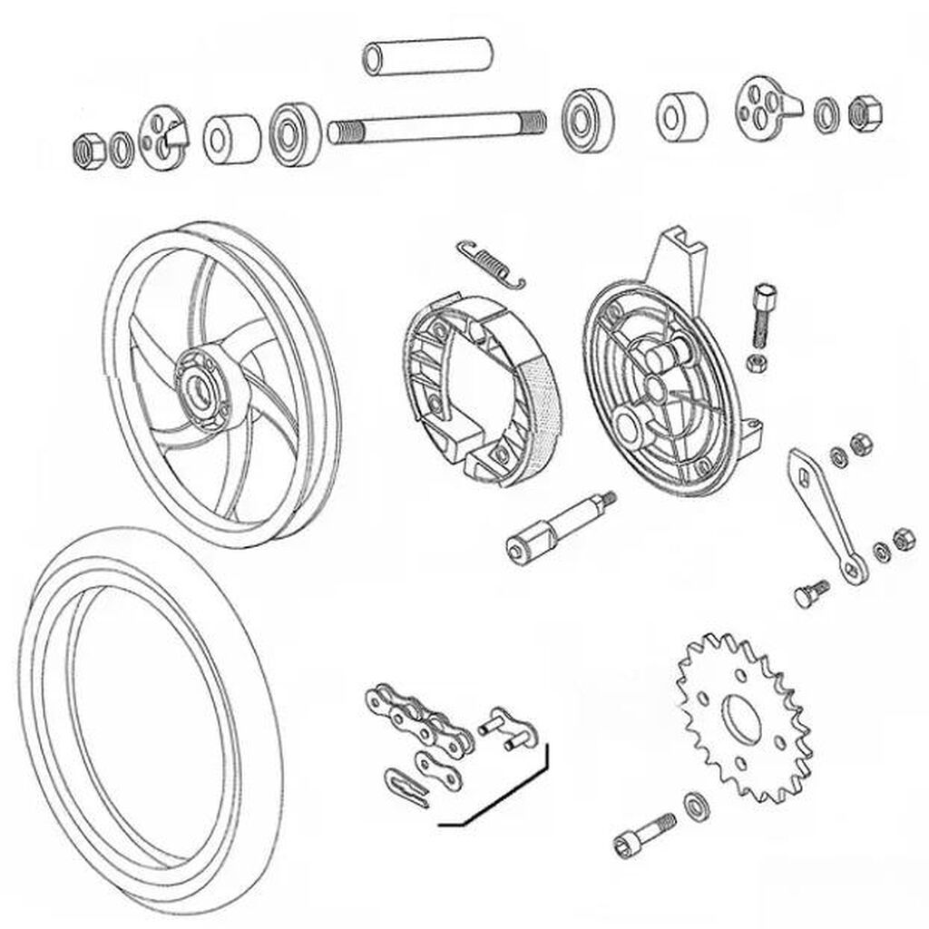 Zadnji lančanik za mini motocikl/pocket bike - Tip: zadnji zupčanik
