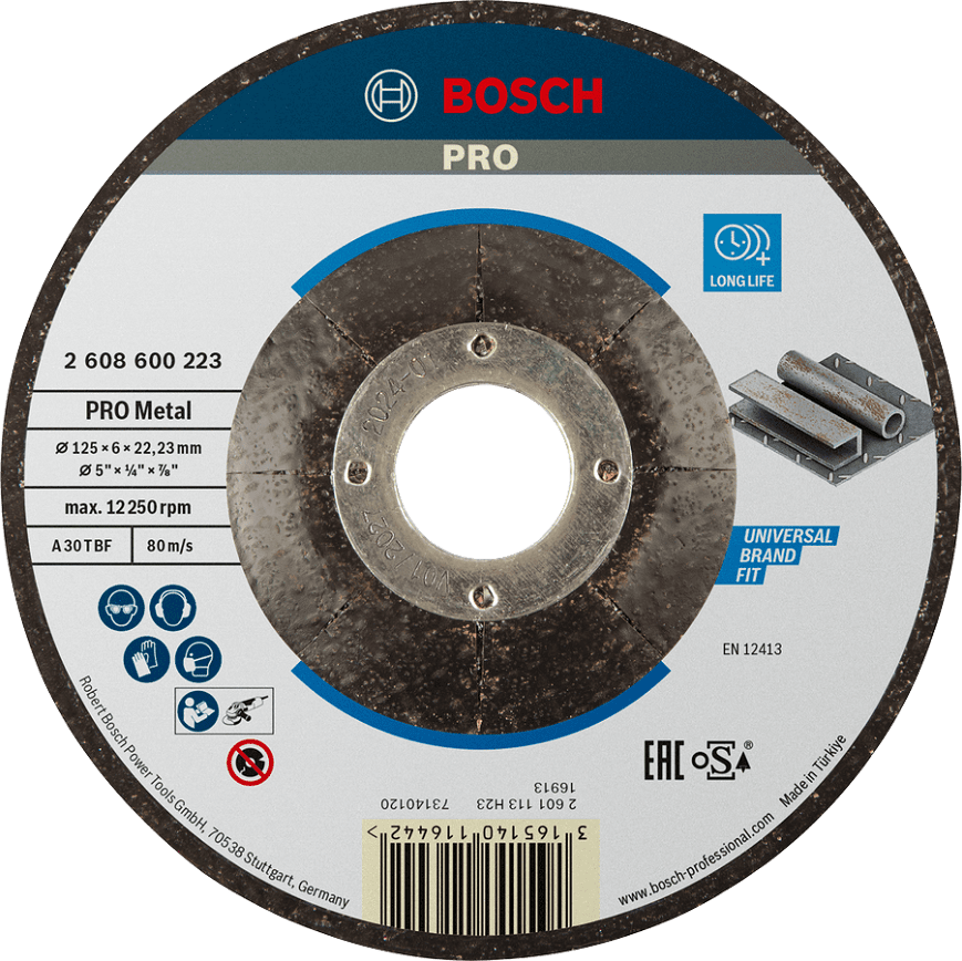 Bosch PRO Metal lepljeni brusni disk, 125×6×22,23 mm, oSa