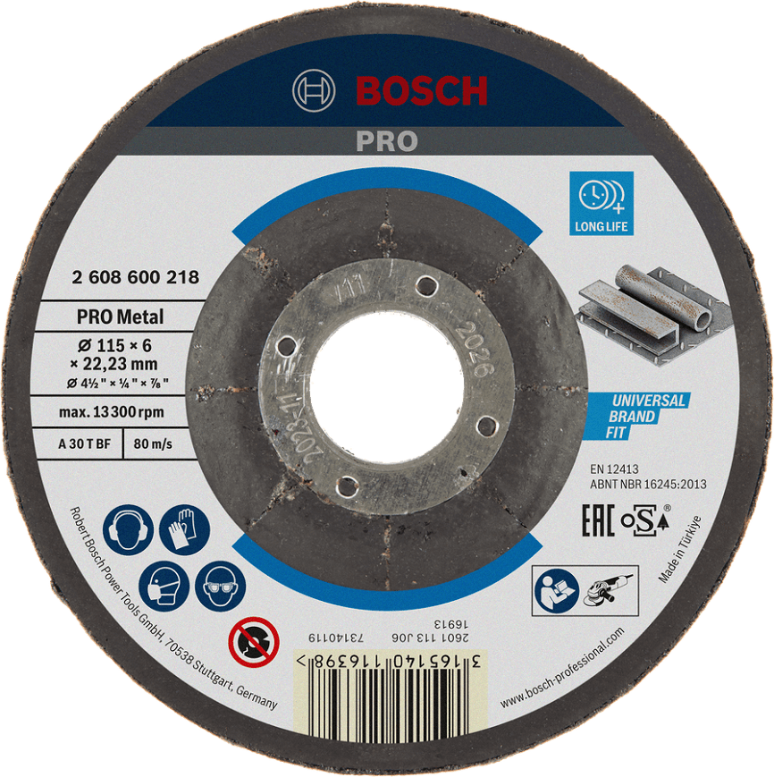 Bosch PRO Metal lepljeni brusni disk, 115×6×22,23 mm, oSa