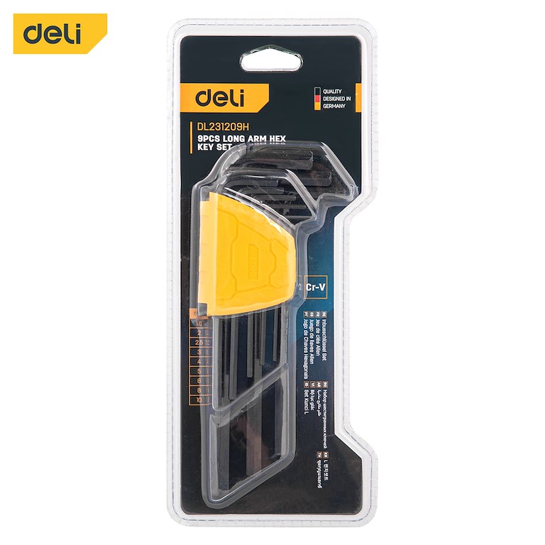 DELI Set dugih imbus ključeva Black 1,5-10mm, 9kom EDL231209HID: EK000844060