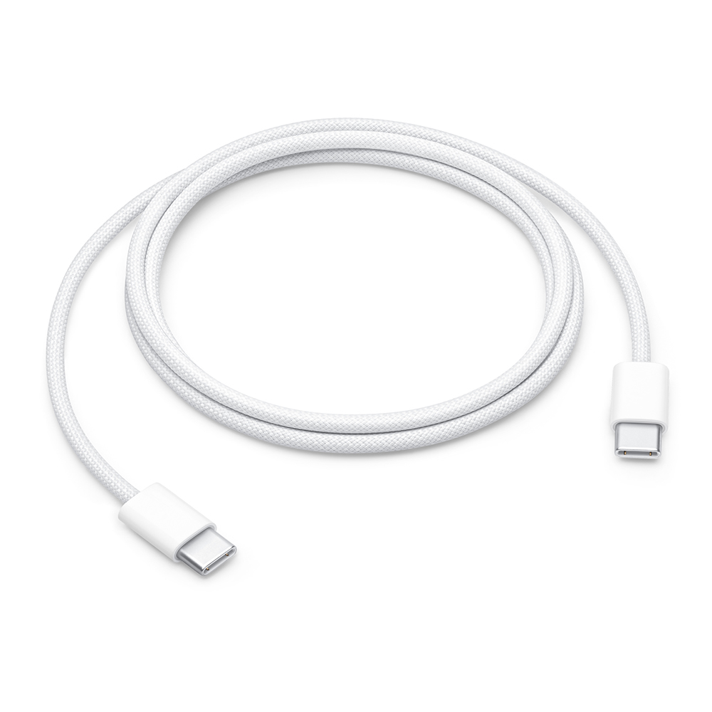 USB data kabl pleteni za iPhone 60W Type-C na Type-C 1m beli