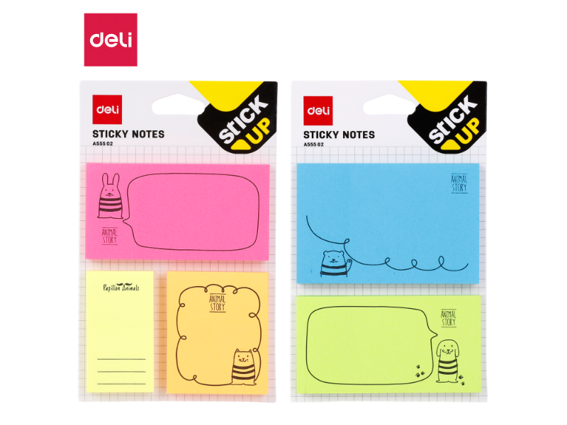 DELI STIKER BLOK NEON, SET 50 LISTA MIX BOJE EA55502ID: EK000844186