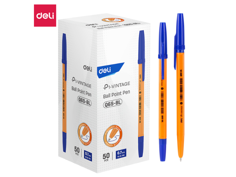 DELI HEMIJSKA OLOVKA ŽUTA - plavi ispis 0.7mm EQ6S-BLID: EK000844941