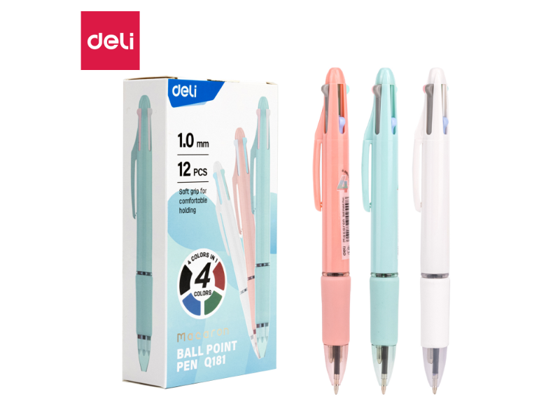DELI HEMIJSKA OLOVKA PASTELNA 4u1 plavi, crni, crveni i zeleni ispis 0.7mm EQ181ID: EK000844382
