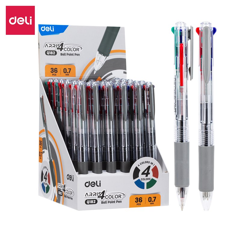 DELI HEMIJSKA OLOVKA 4u1 plavi, crni, crveni i zeleni ispis 0.7mm EQ182ID: EK000845194