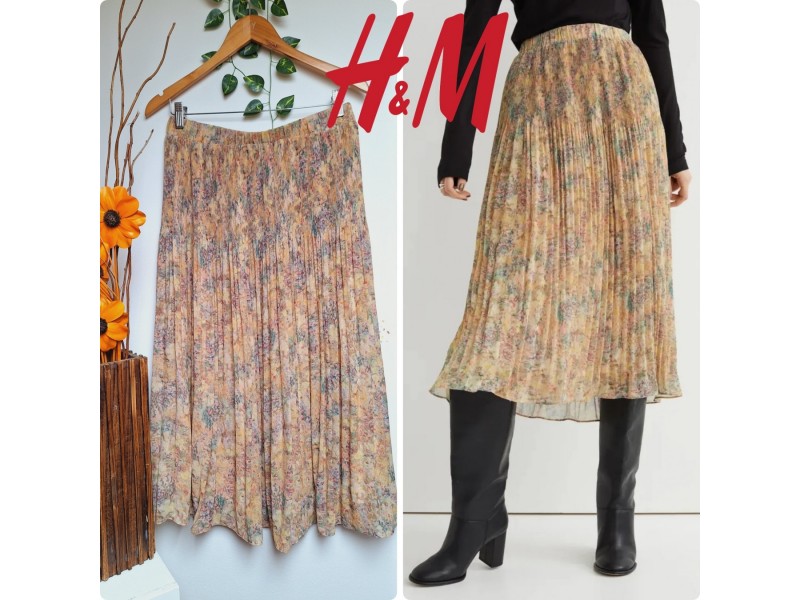 H&M maxi suknja,kao plisirana NOVO M-L