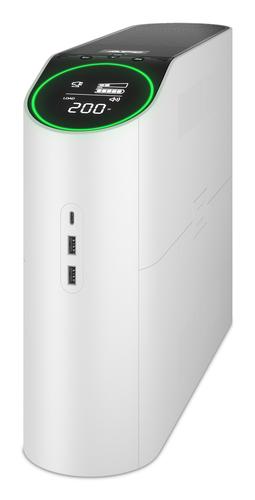 APC Back-UPS Pro for Gaming, 2200VA/1320W, Tower, 230V, 4x Schuko and 2x IEC C13 outlets, RGB Lights, Pure Sine Wave, Arctic (White)