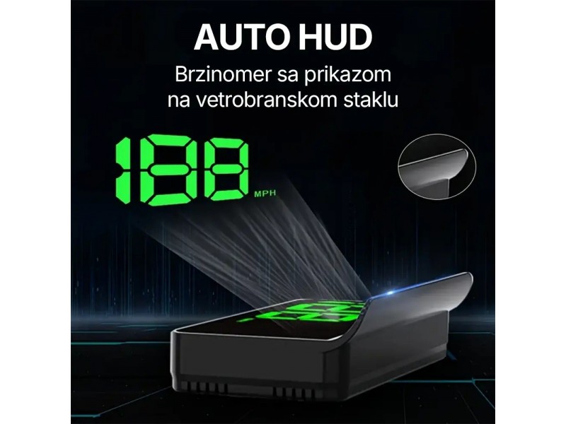 Univerzalni Head Up Display (HUD) za auto - brzinomer