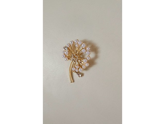Dandelion Pin Brooch perle&;kristal, novo