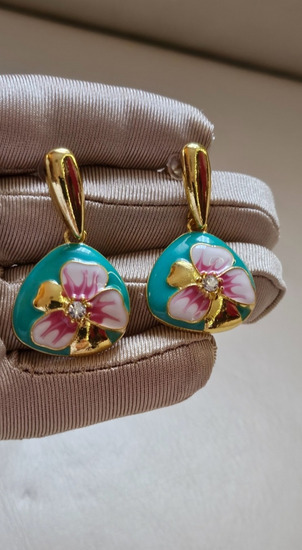 Aretes Flower Drop Dangle emajlirane nove minđuse