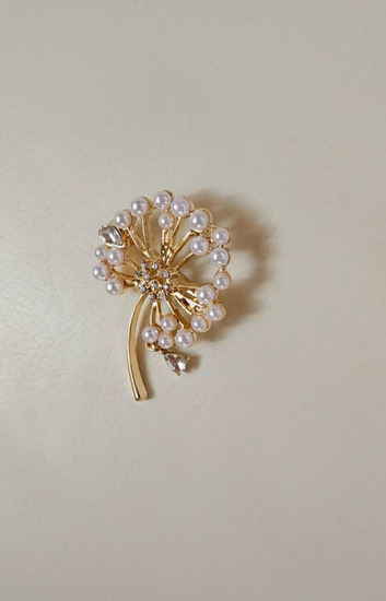 Dandelion Pin Brooch perle& staklo, novo
